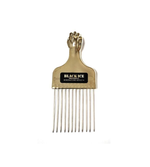 Black Ice Gold Metal Pick Comb | BIC212 – JCA Barber Supply