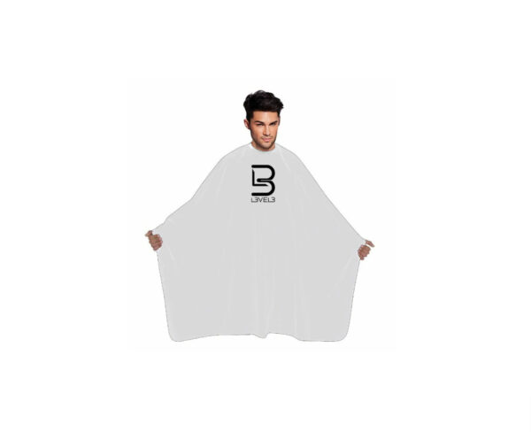 LEVEL3 Cape With Rubber Neck – White – JCA Barber Supply